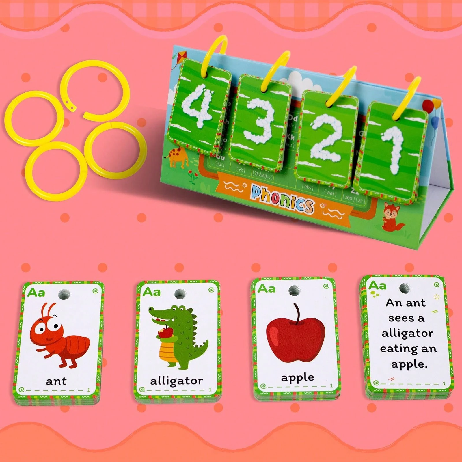 1Set/104Pcs Word Builder Games Phonics Flash Cards, Cartoon Sight Words ...