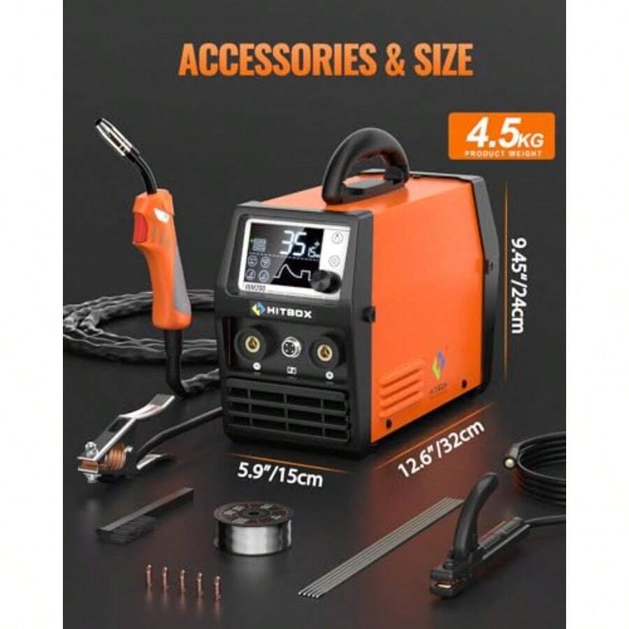 140A Portable MIG Welder 4 In 1 Digital MIG Welding Hine Flux Core ...