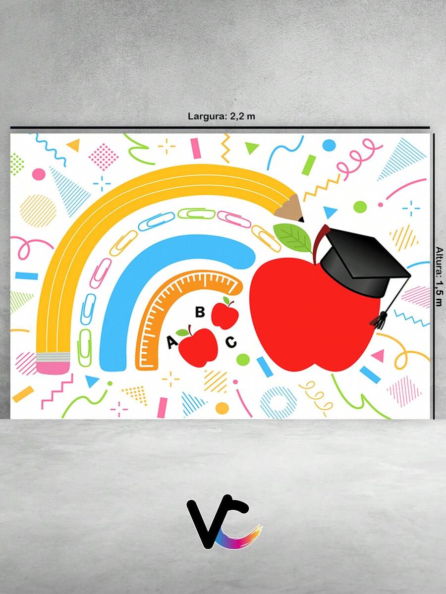 VIA CORES Photographic Background 2.20 X 1.50 - Didactic Rainbow ...