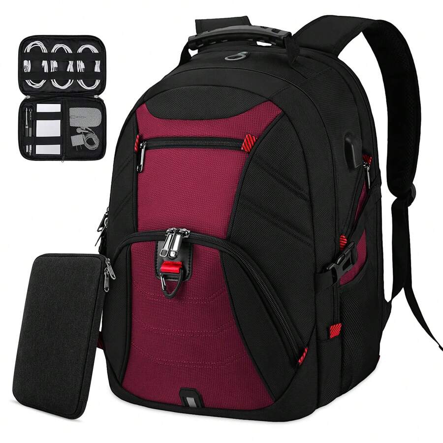 Mochila para portátil de gran tamaño de 17/18 pulgadas, mochila de viaje anti-robo amigable con ...