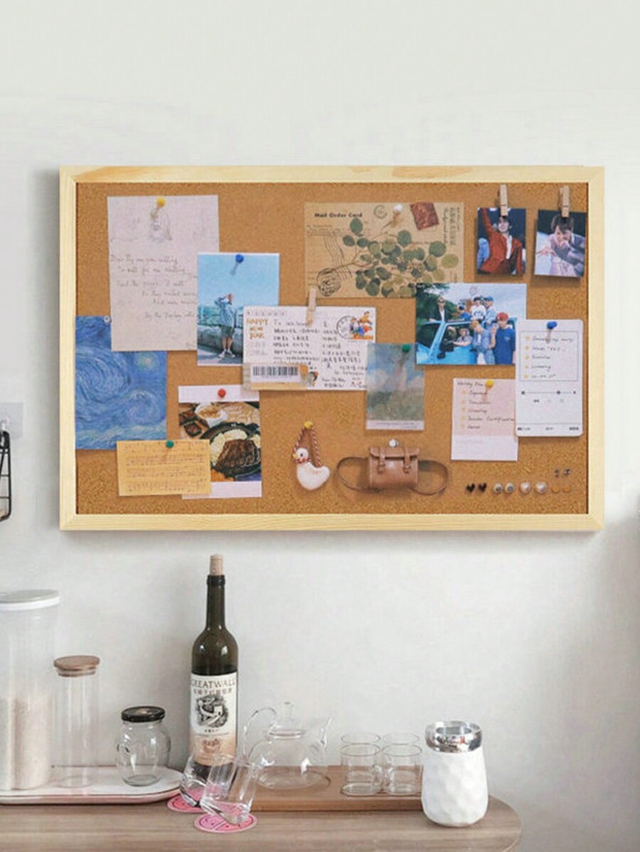 Cork Display Panel Cork Message Board Wood Memo Bulletin Board For ...
