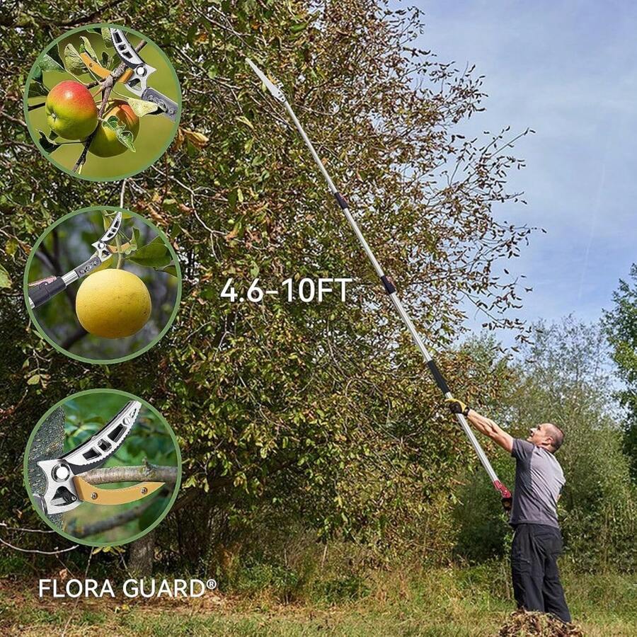 Extendable Tree Pruner,Cut And Hold Pruning Trimmer - Long Reach Pole ...