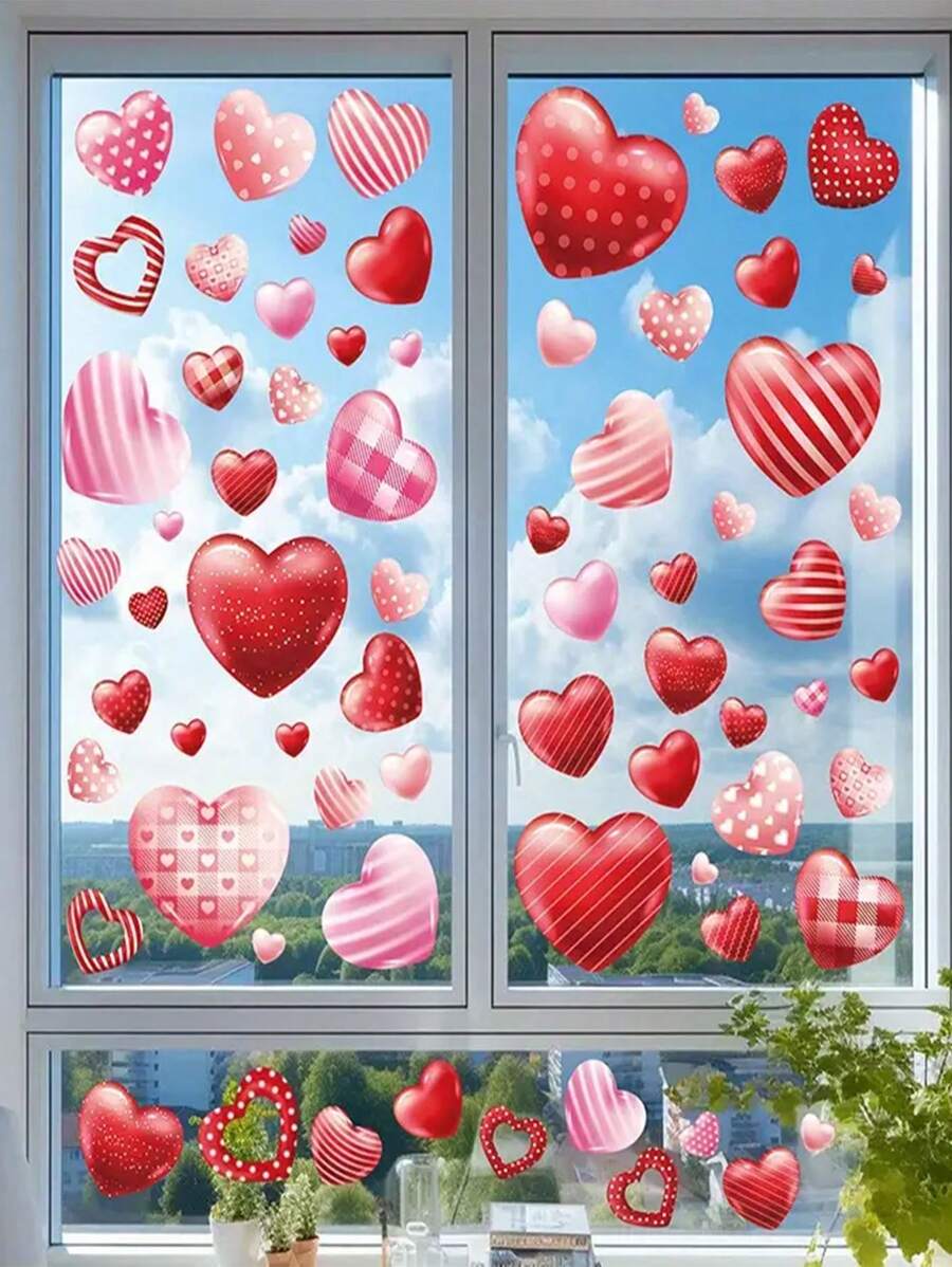 9set Christmas Candy Window Stickers, Reusable Red Candy Gingerbread ...