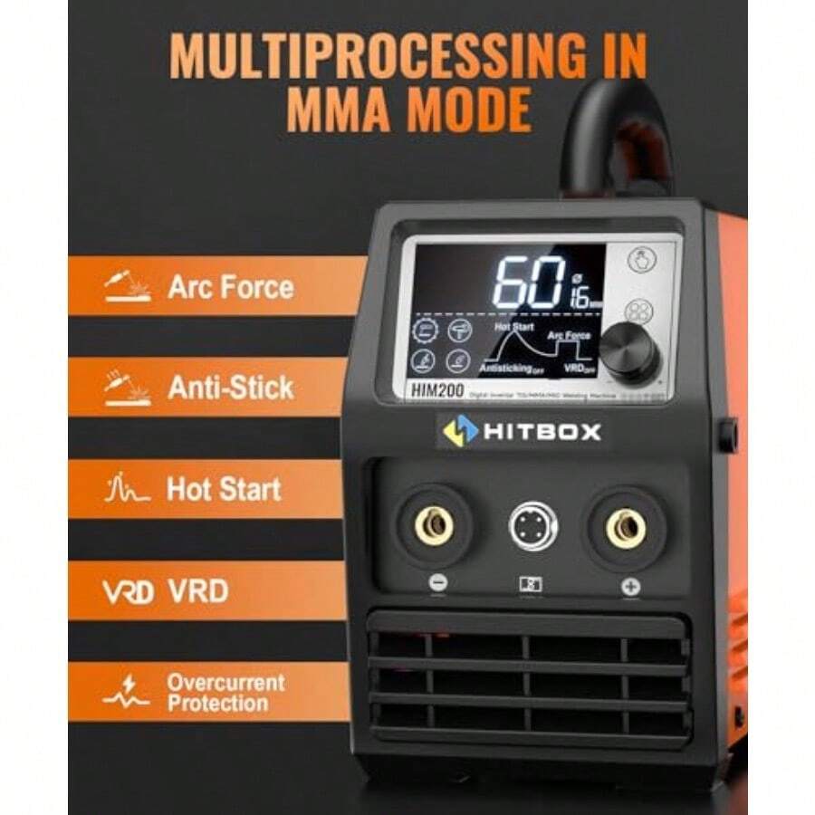 140A Portable MIG Welder 4 In 1 Digital MIG Welding Hine Flux Core ...