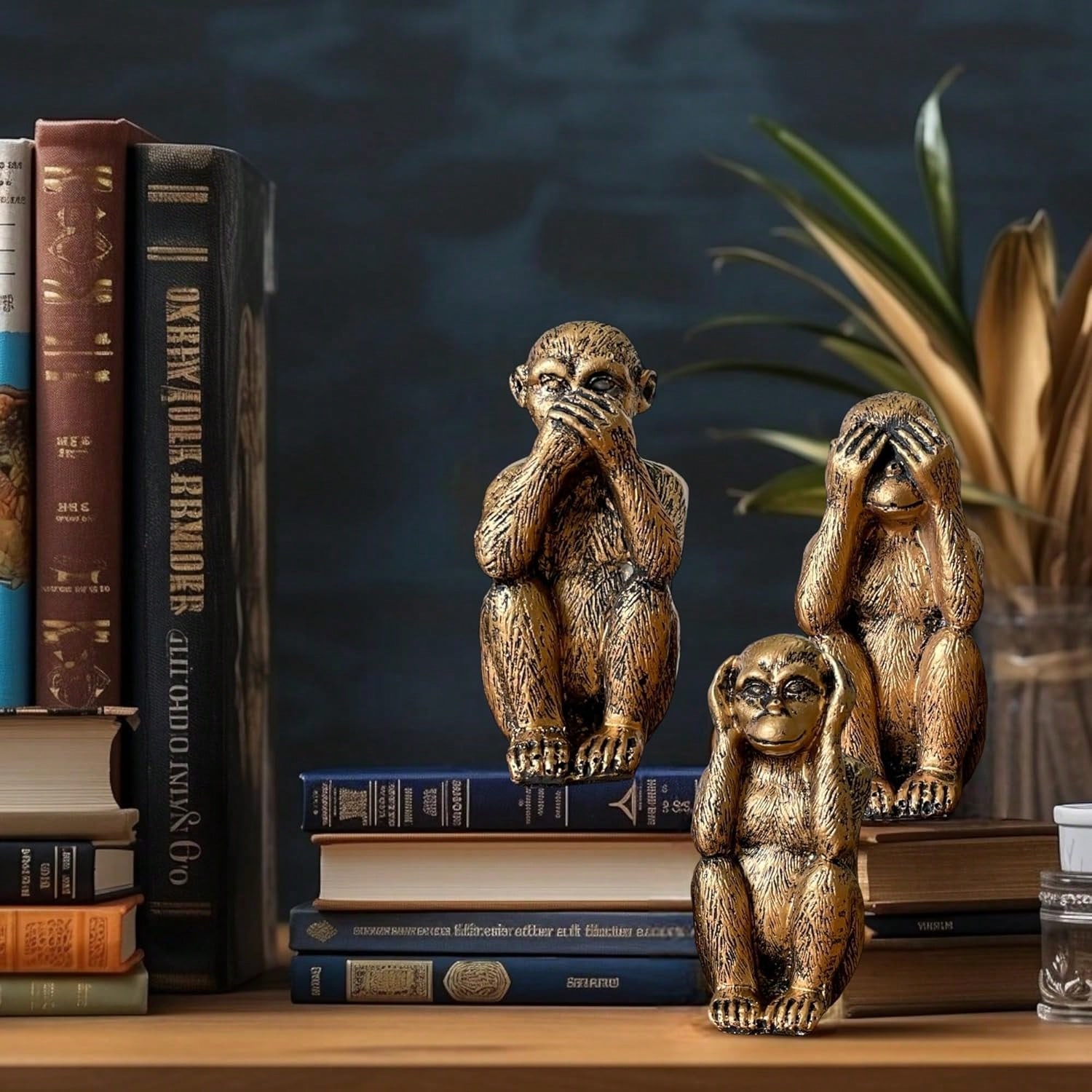 1/3 Wise Monkeys Statue For Home Decor Accents,Hear No Evil See No Evil ...