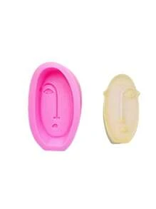 1 Stück ovale abstrakte Gesichts Aroma Kerze Silikon Form, DIY Dekor ...