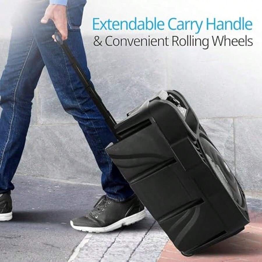 Portable DJ Speaker System 400W PA Loudspeaker 8 Inch Subwoofer USB MP3 ...