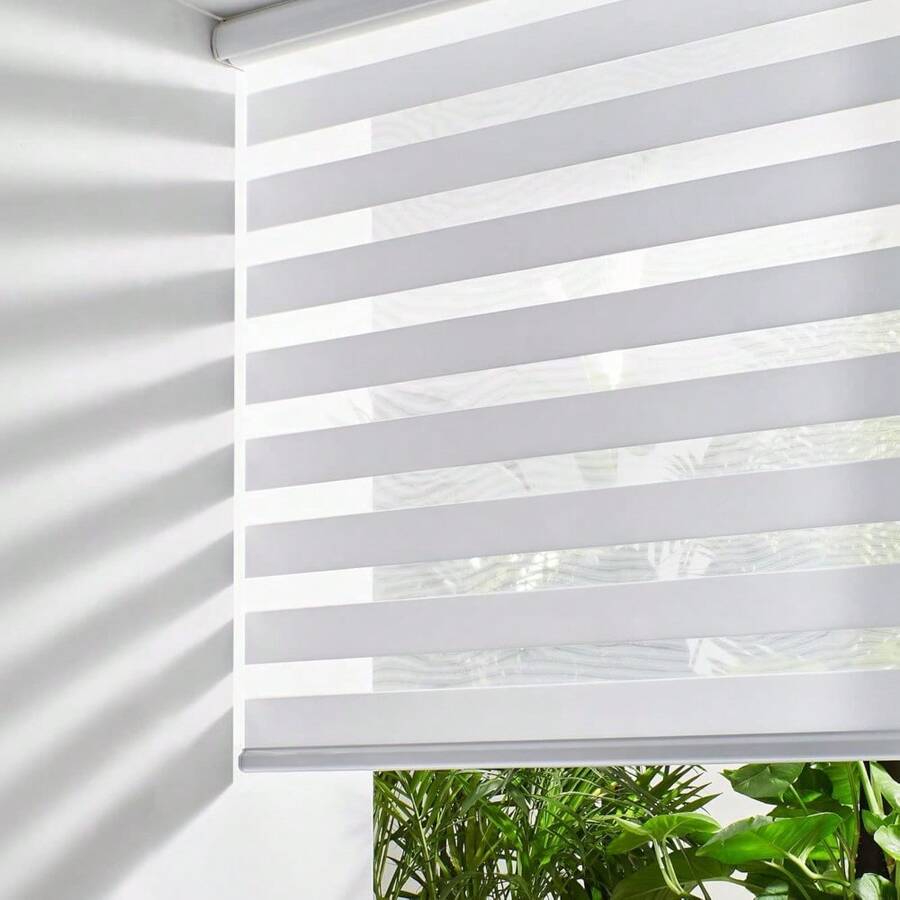 Cordless Zebra Blinds For Windows Free-Stop Roller Windows Shades, Dual ...