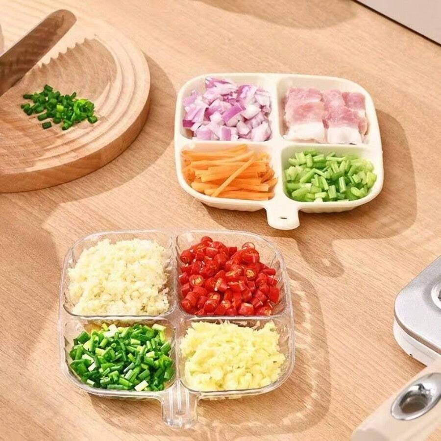 [1 Pack] Creative Household Grid Side Dish Plate Ingredient Plate ...
