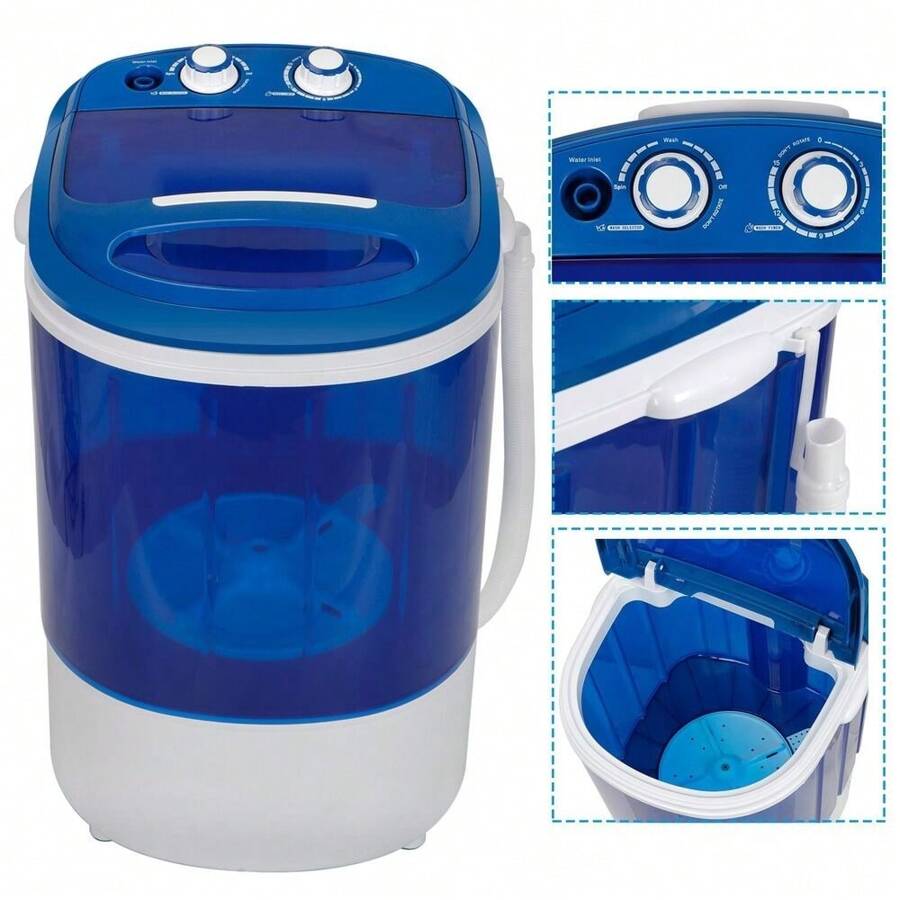 Transparent One-Cylinder Washer Washing Machine W/ Double Knobs Timer ...