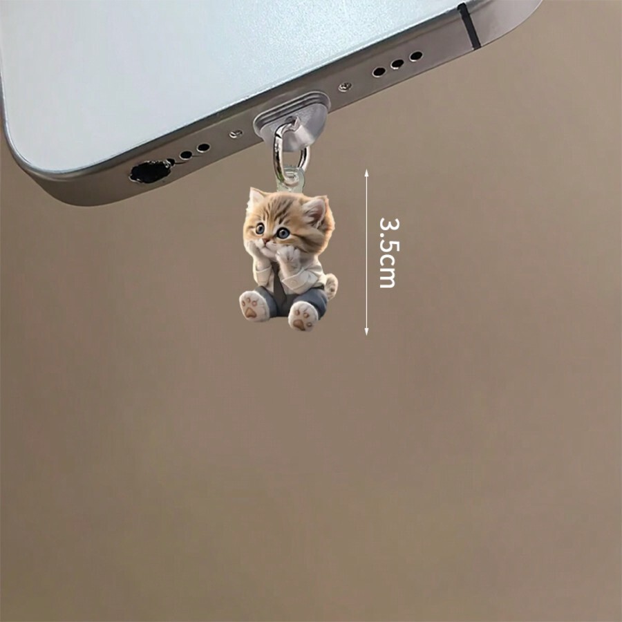 1pc Cute Cat Acrylic Phone Dust Plug - Suitable For Type-C/Interface ...