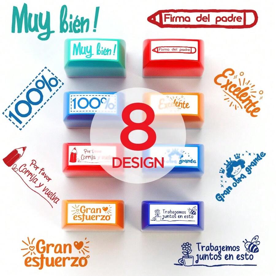 8 Teacher Stamps Automatic Inking Stamps For Classroom Teacher Fun ...