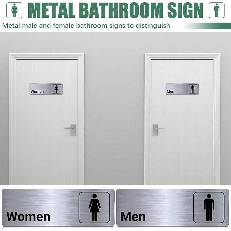 Aluminum Restroom Signage, Restroom Identification, Restroom Door ...