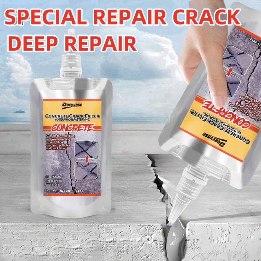 Doeyvose Waterproof Concrete Crack Repair Kit - Weather-Resistant ...