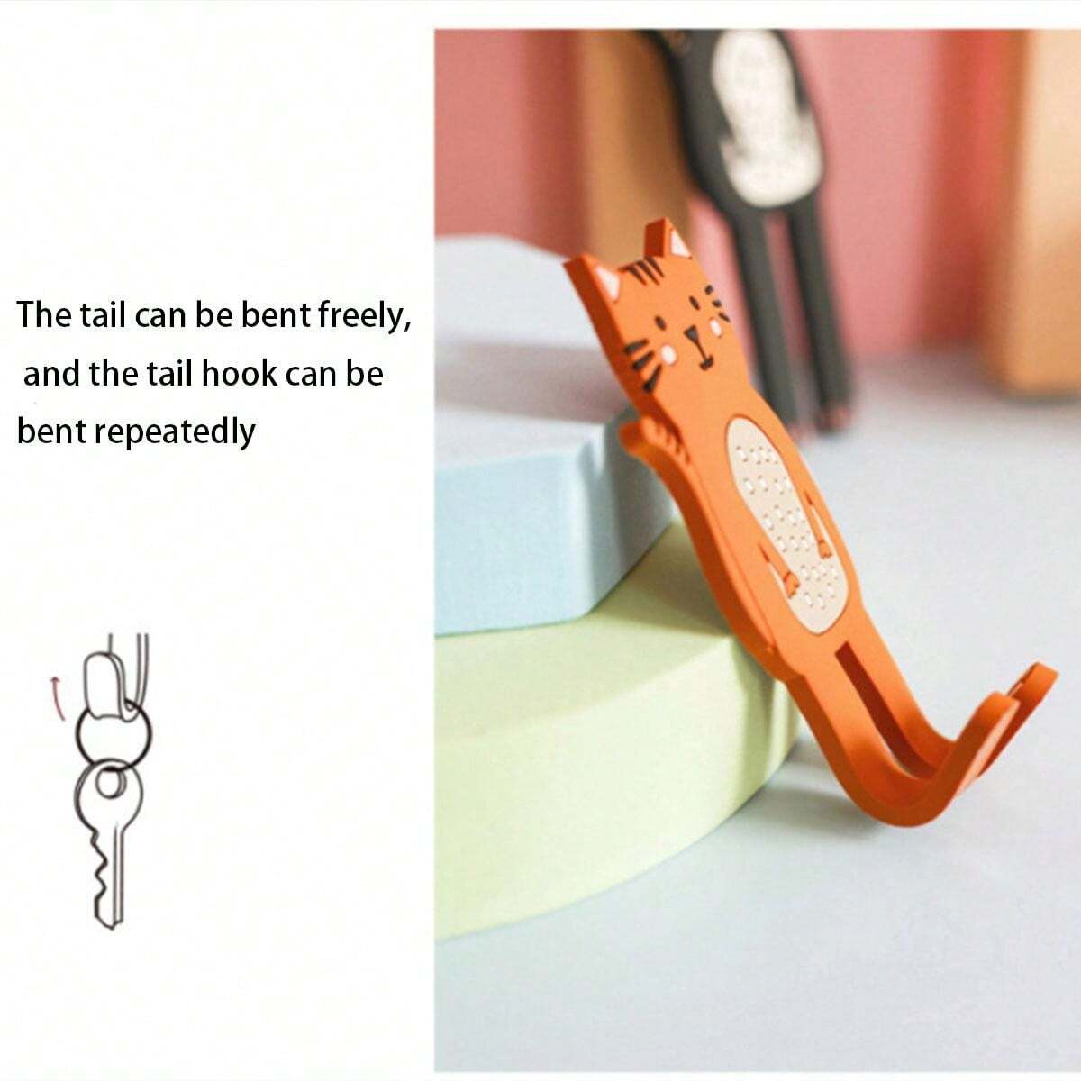Cartoon Animal Cat Magnetic Fridge Magnet Hook Cute Creative Nail-Free ...