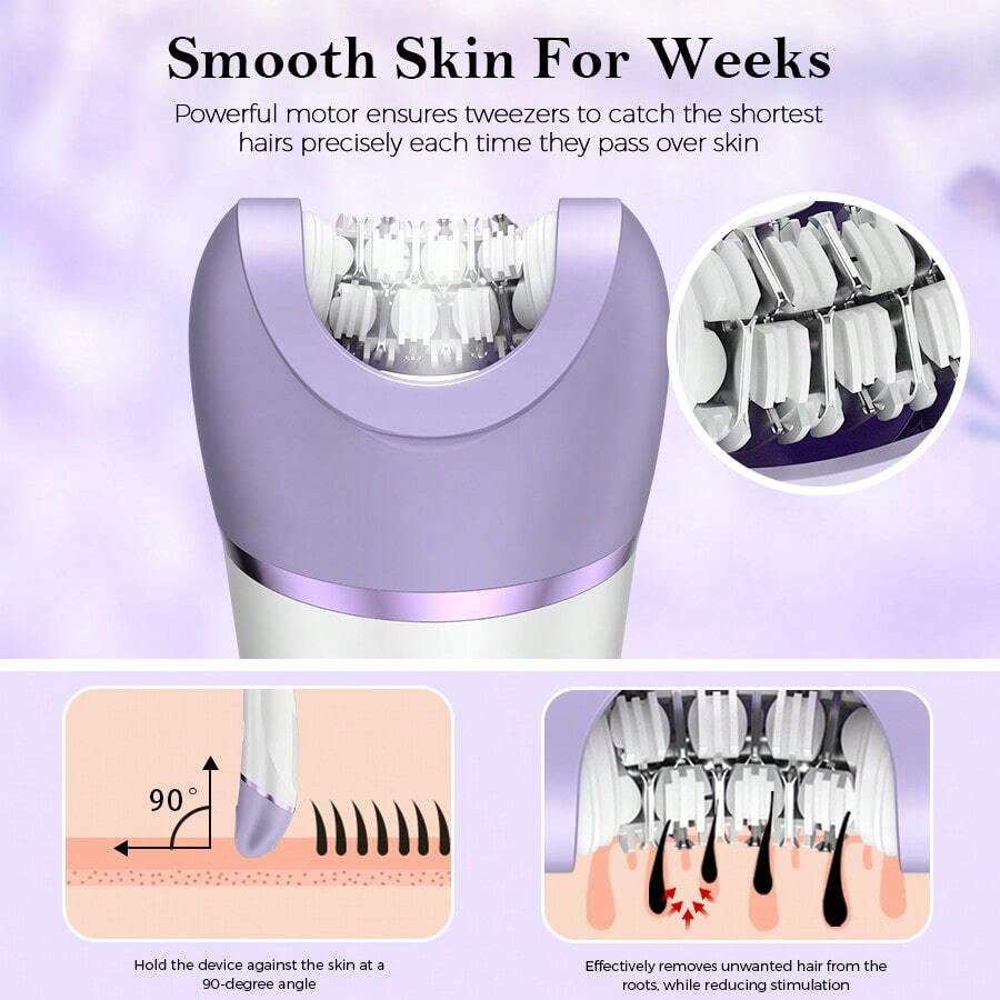 4 In 1 IPX7 Waterproof Hair Removal Epilator For Women, With Lady ...