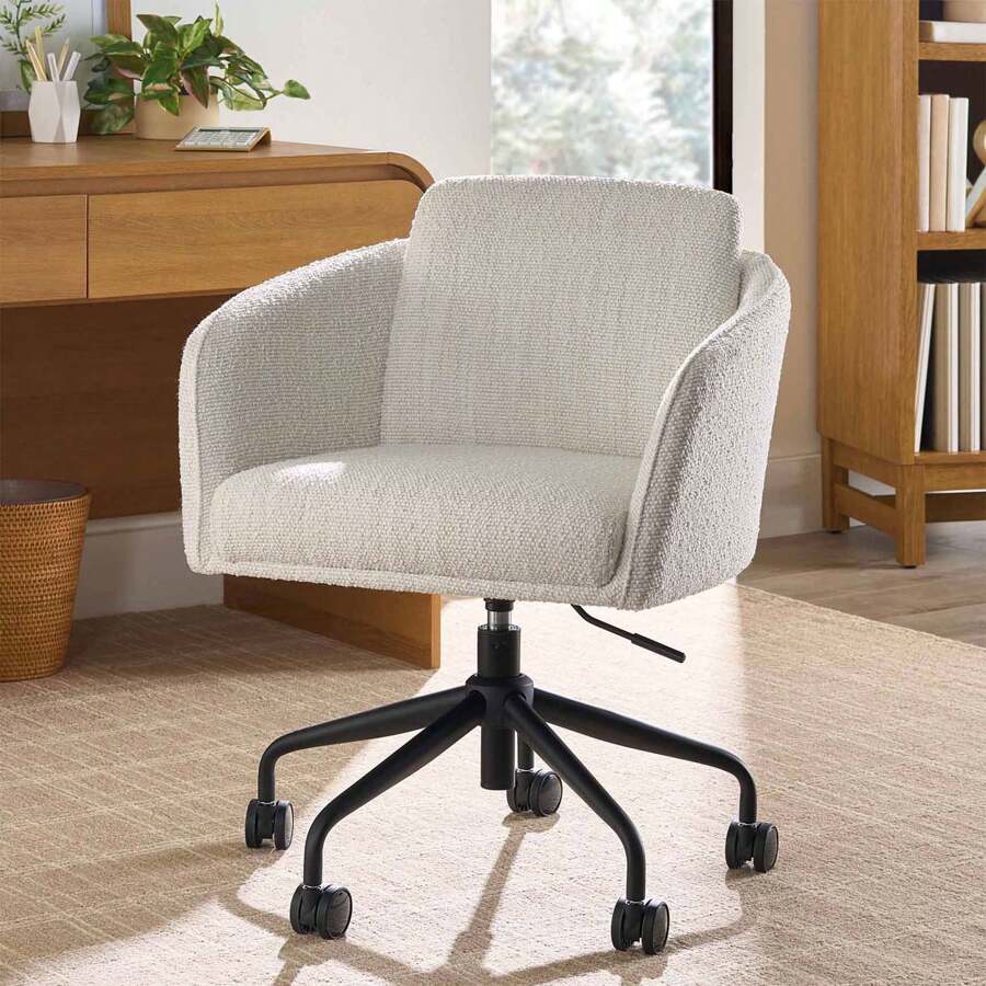 Ivory And Matte Black Office Chair: A Perfect Blend Of Elegance And ...