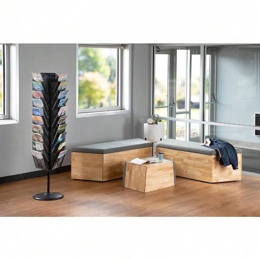 Rotating Mesh Magazine Stand, Brochure Organizer, Display Rack With 30 ...
