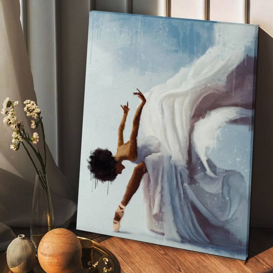 1 PC Framed Canvas Black Ballerina Art Print Black Art African American Woman Dancer Wall Art On ...