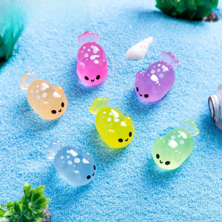 6/12/24Pcs Luminous Mini Resin Slug Miniature Figures Tiny Slug For DIY ...