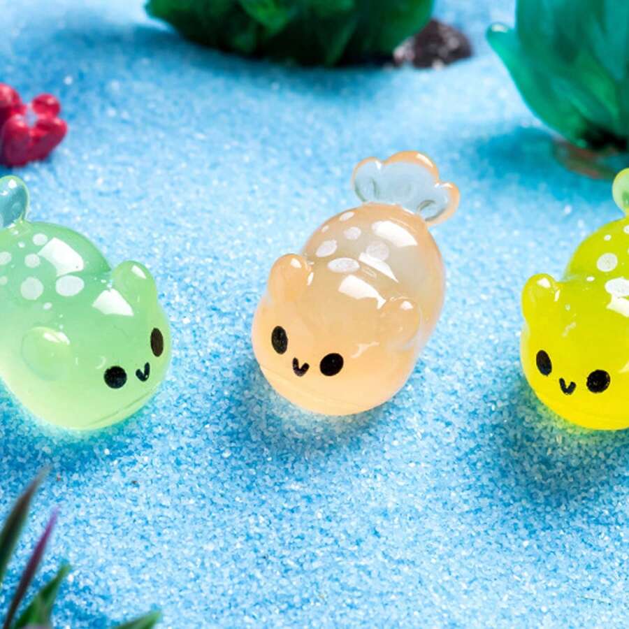 6/12/24Pcs Luminous Mini Resin Slug Miniature Figures Tiny Slug For DIY ...