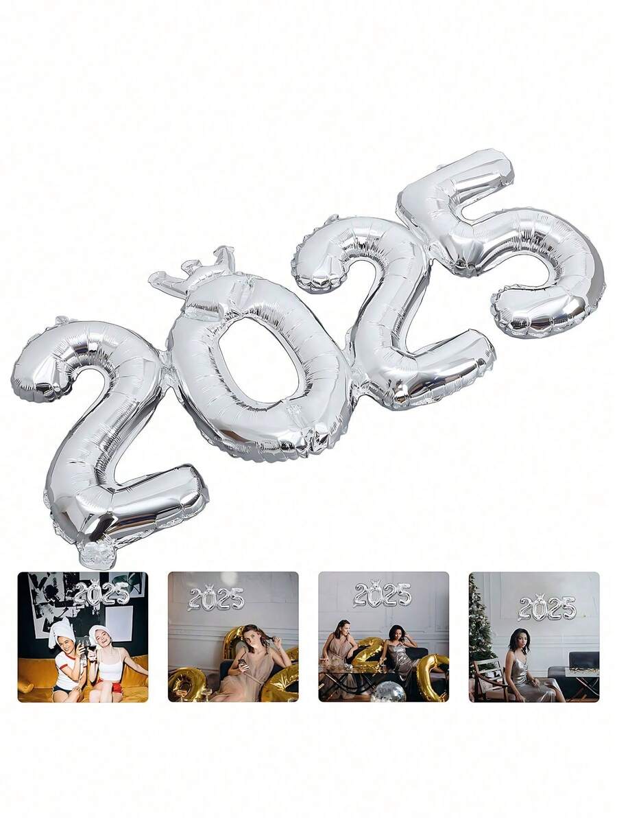 6 piezas - Globos con números de corona 2025 de papel de aluminio para ...