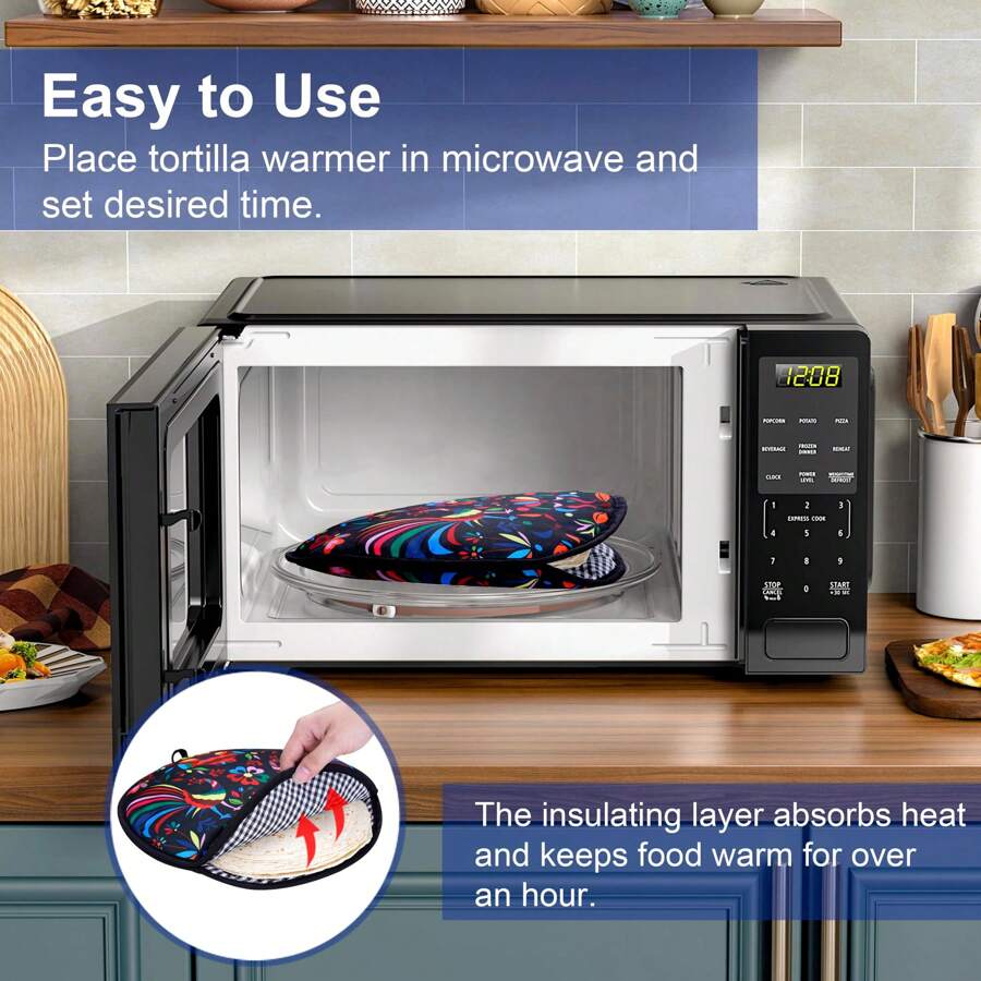 12 Inch Tortilla Warmer, Insulated Cloth Pouch For Keeping Tortillas ...