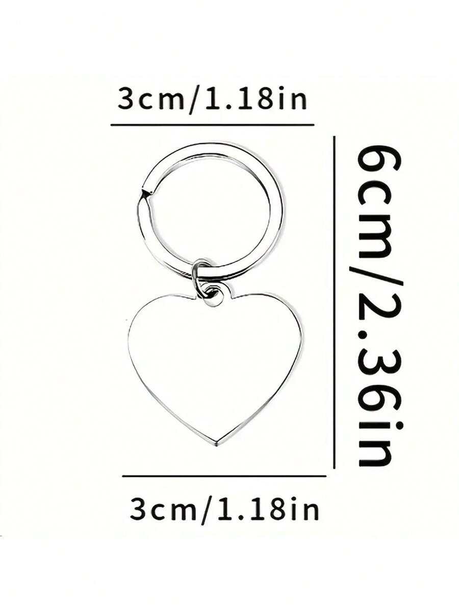 Engraved Heart Keychain - Stainless Steel, Perfect Gift For Girlfriends ...