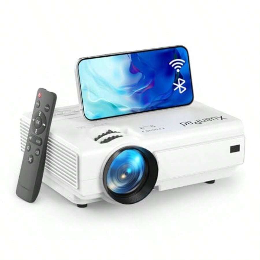 4K Supported XuanPad WiFi6 Bluetooth Projector 26000L Native 1080P ...