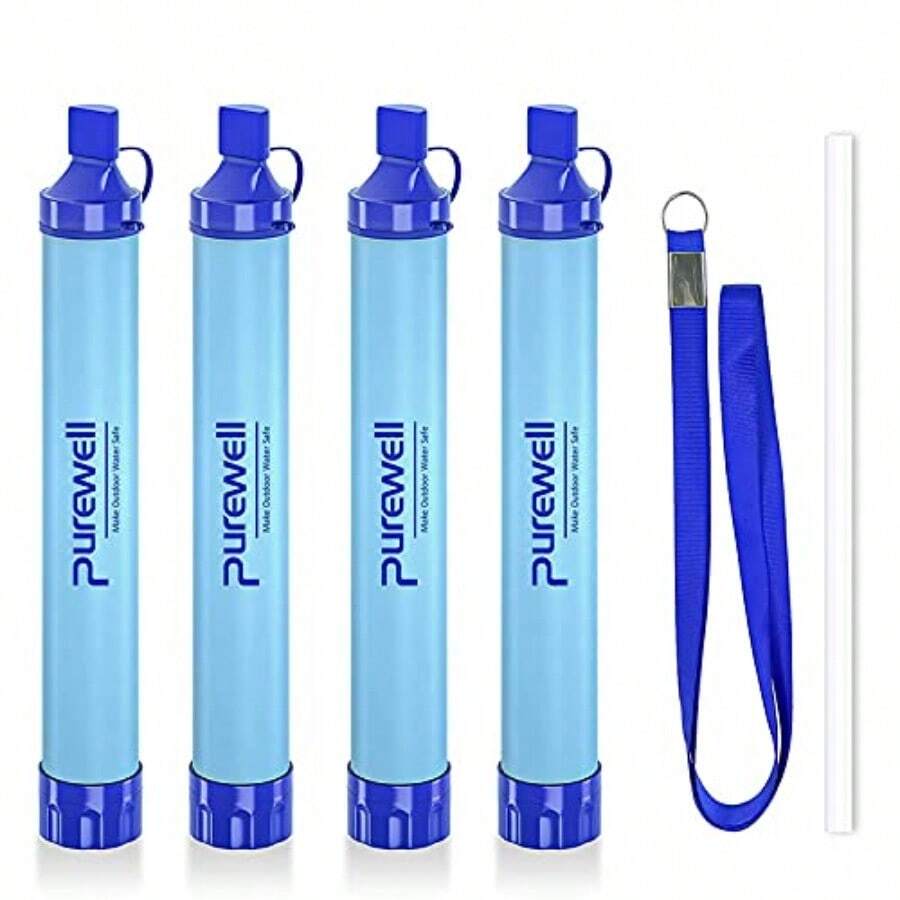 Purewell Outdoor Water Filter Personal Filtration Straw Emergency ...