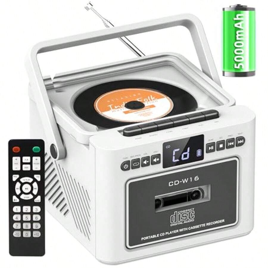 CD Player With Speakers Cassette Boombox Bluetooth Portable Radio For ...