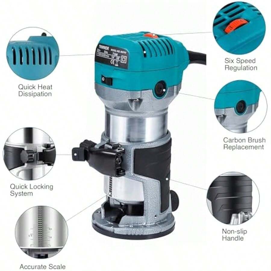 Palm Router Trimmer Woodworking Hand Router With Trimmer Base Handheld ...