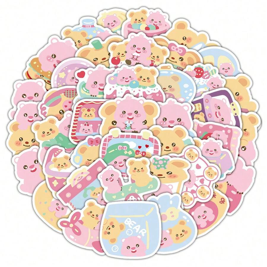 50 Butter Teddy Bear Graffiti Stickers Suitable For Decorating ...