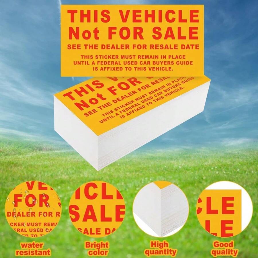 500 Pcs Car Dealership Supplies This Vehicle Not For Sale Stickers Car ...
