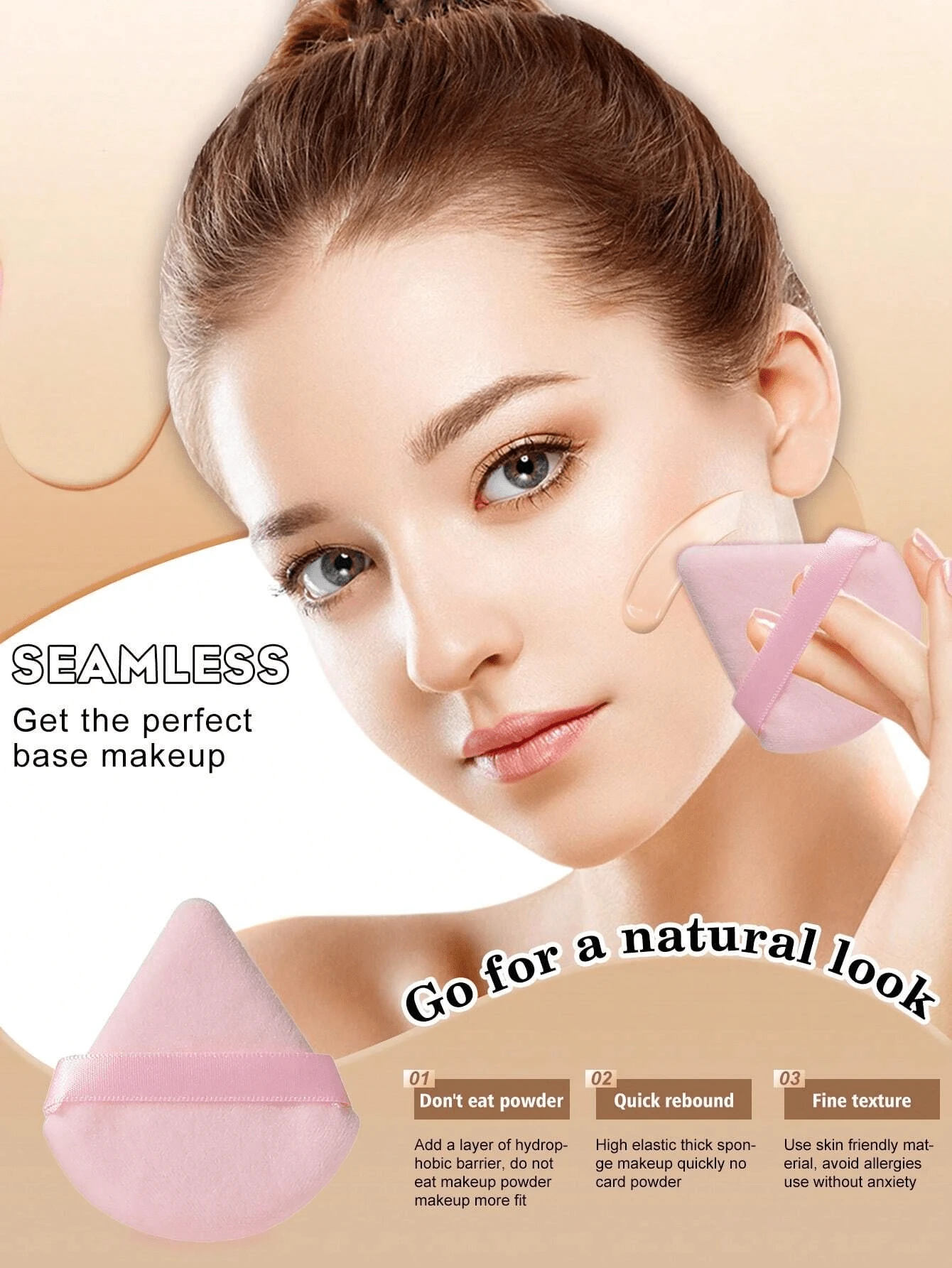 3/4/15 Pcs Makeup Sponge Set Includes: 4 Large Makeup Sponges, 4 Mini ...
