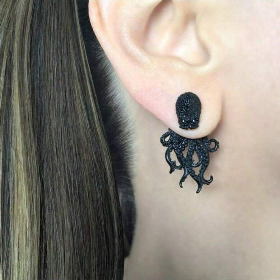Gothic Octopus Earrings For Women Personality Design Vintage Metal Sea ...