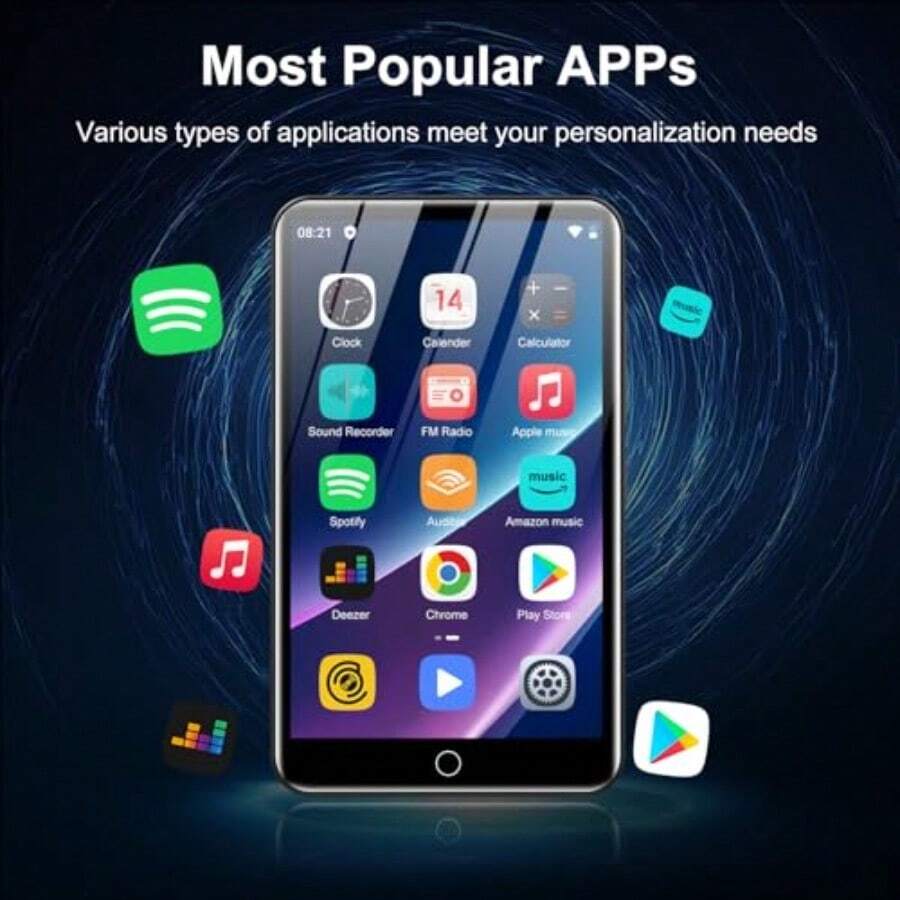 80GB MP3 Player Full Touchscreen MP4 With Bluetooth WiFi Spotify ...