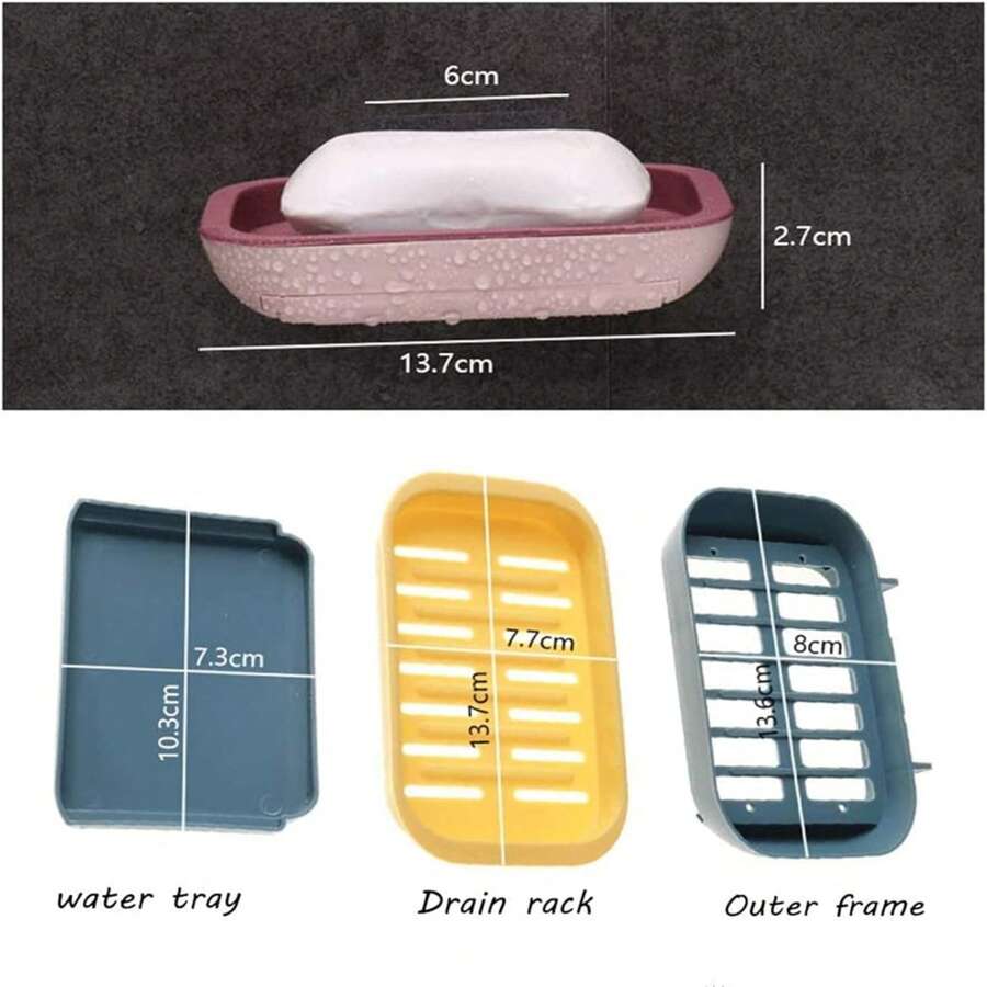 TONGDY Portasapone a Parete, Portasapone a cassetto, Porta Sapone da Bar Portatile con Scarico ...