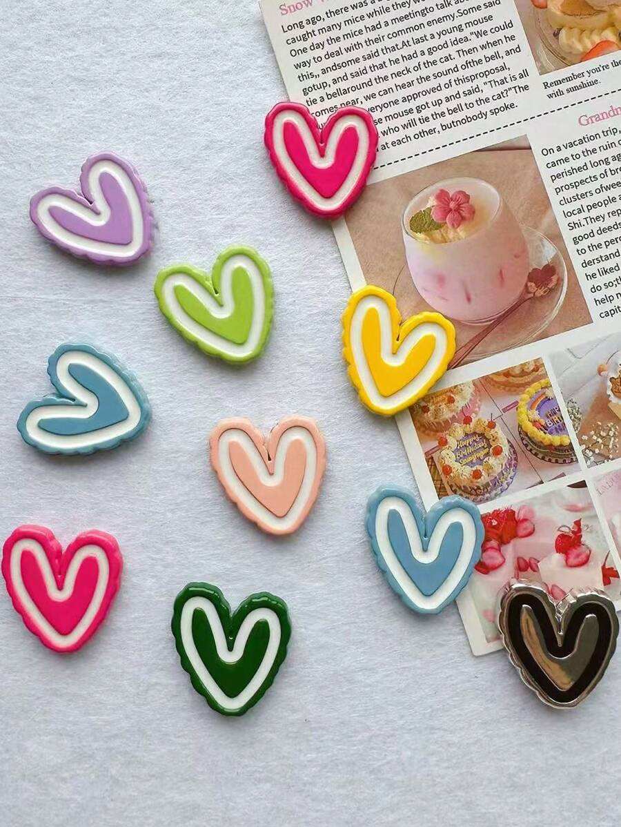 5/10/15pcs Colorful Asymmetrical Heart Shape Refrigerator Magnets ...