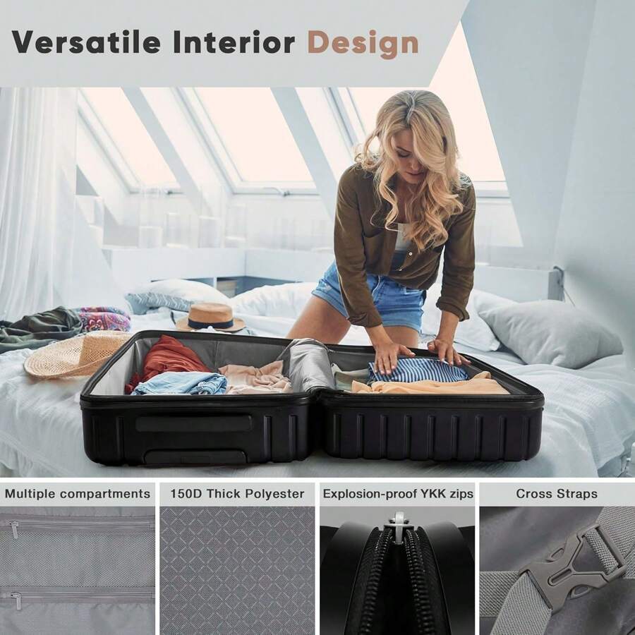 Suitcase Large 28 Inch Expandable Hard Shell Lightweight Polycarbonate ...