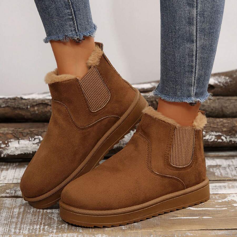 Women's Short Winter Boots - Cozy Cotton Shoes With Thick Sole, Classic ...
