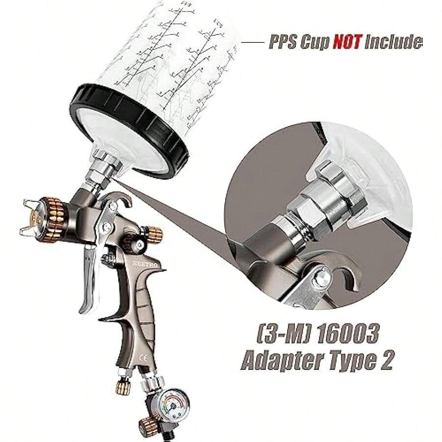 BEETRO TC0555 HVLP Mini Air Spray Gun 1.0mm Stainless Steel Nozzle ...