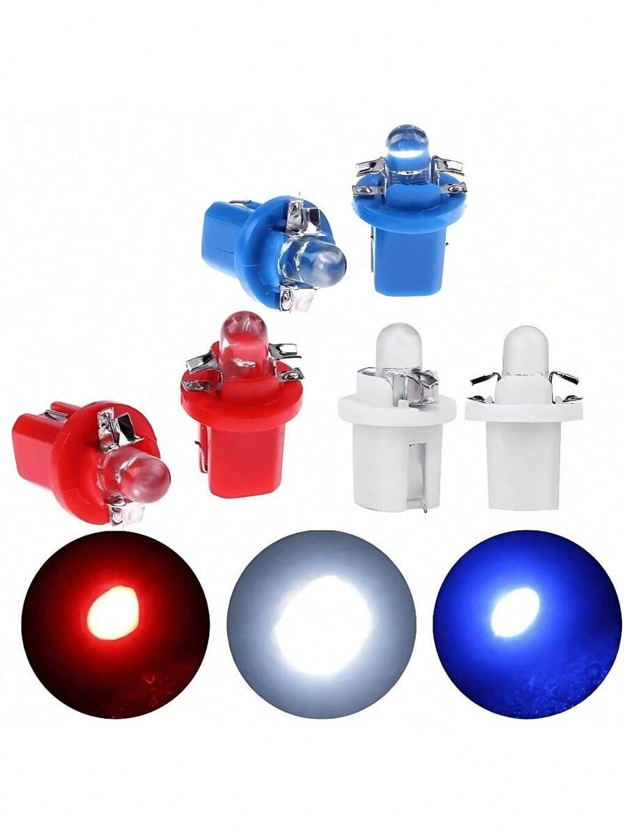 5 X T5 B8.5 12v Acrylic Automotive Led Bulb Car Motorcycle Dashboard ...