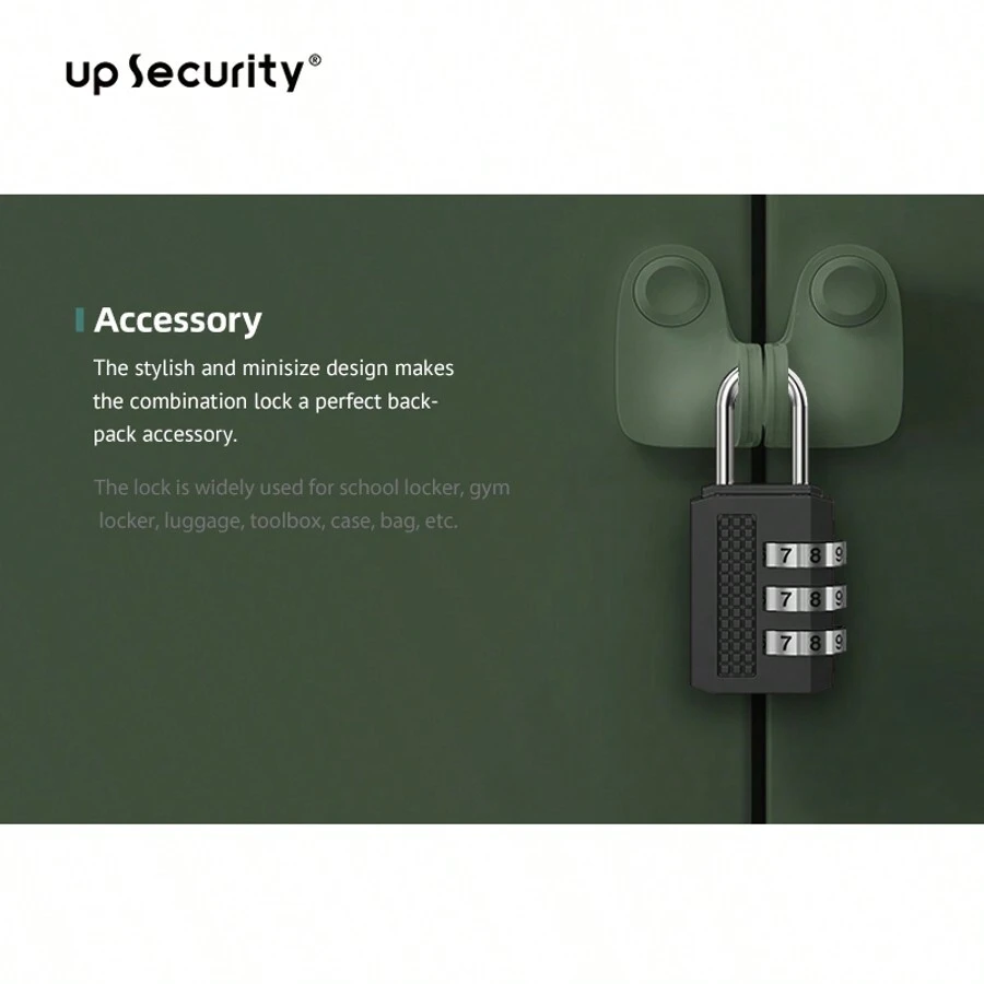 UP Security Candado de combinación pequeño, candado de combinación con códigos de 3 dígitos ...
