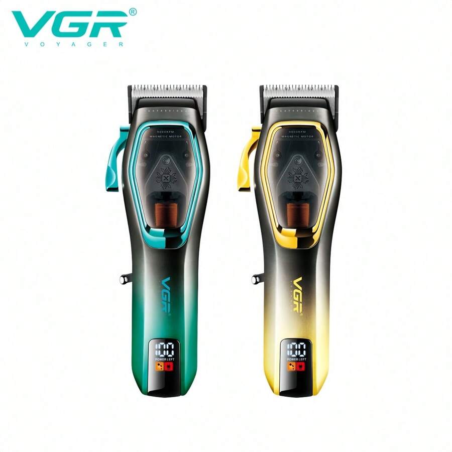 VGR VGR Hair Clipper 9000 RPM Cordless Digital Display Rechargeable Hair Trimmer Finishing ...