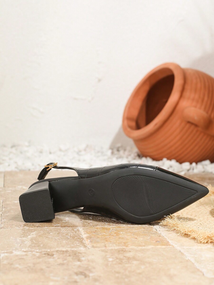 Tacones altos sexy de punta en marrón café, sandalias de mujer de dedo cerrado con tira, zapatos ...