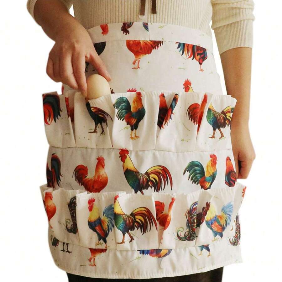 1 Pack, Pockets Egg Collecting Harvest Apron Chicken Farm Work Apron ...