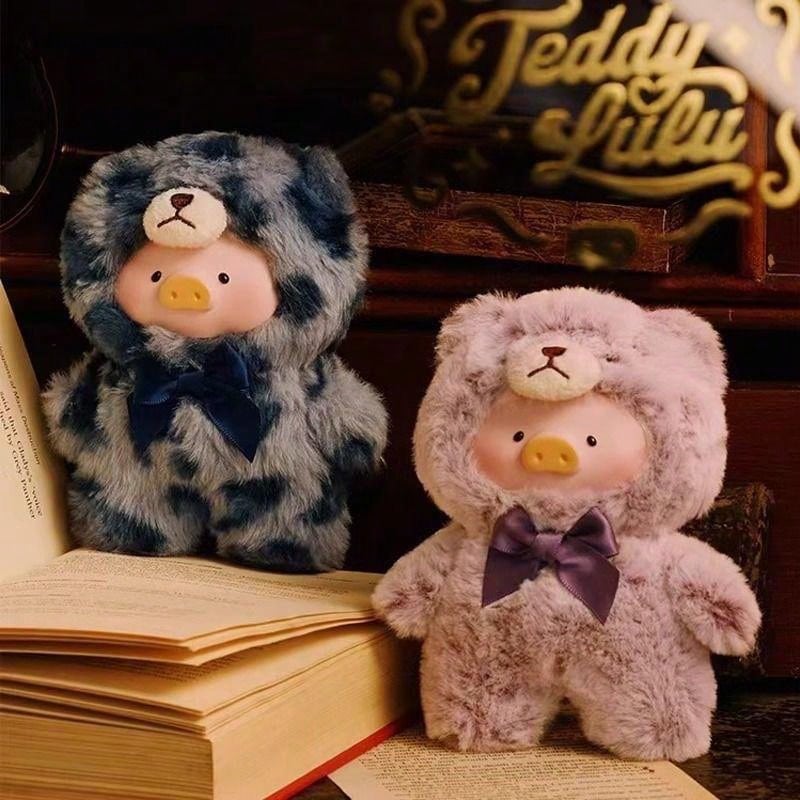 Vintage Pig Lulu Pig Teddy Bear Resin Blind Box Figurine, Retro Pig ...
