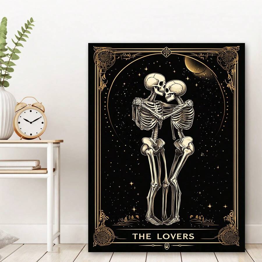 1PC Romantic Skeleton Lover Wall Art Hugging Couple Canvas Paintings ...
