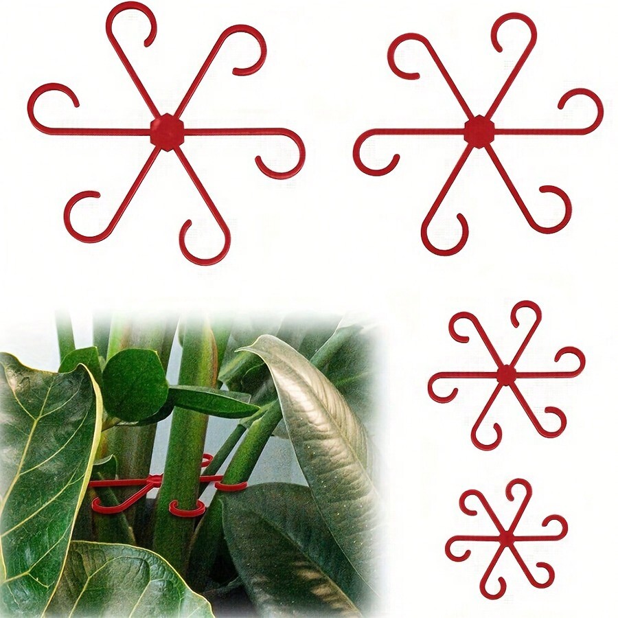 12-Piece Plant Support Stakes - Round Plastic Pot Stem Straightener ...